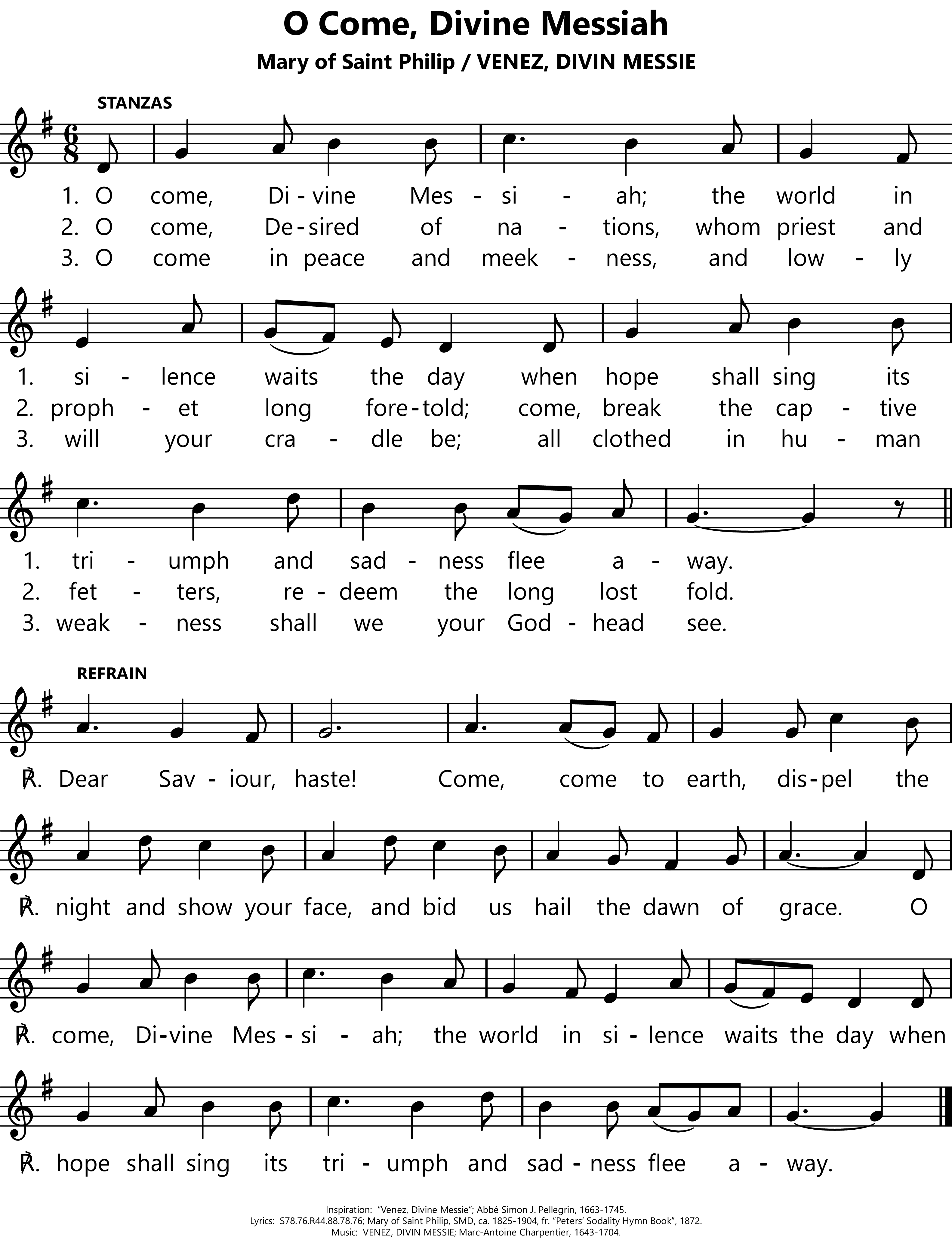 Venez divin Messie [Pellegrin]: O Come, Divine Messiah [Mary of Saint ...